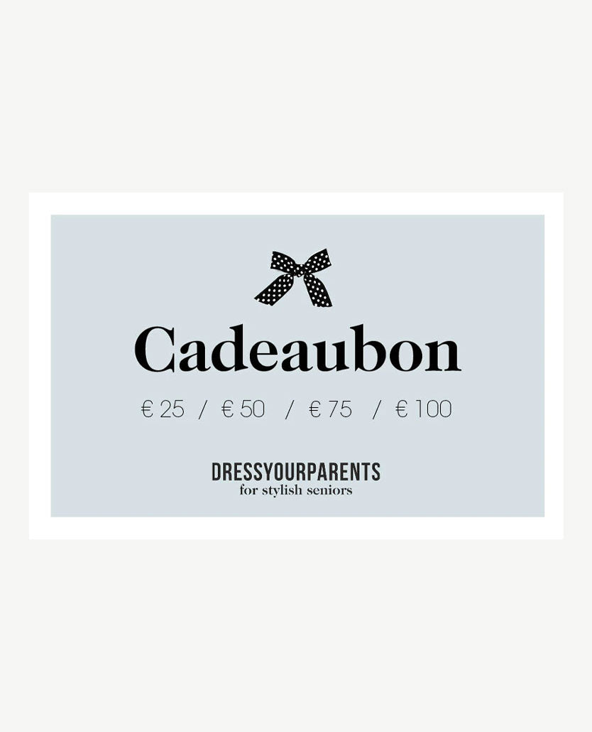 Cadeaubon van DRESSYOURPARENTS kleding en accessoires voor ouderen