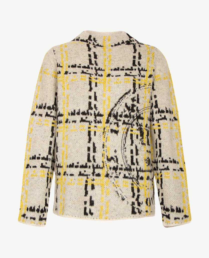 Rabe - Pullover - Ronde hals - Off-white, zwart en geel – DRESSYOURPARENTS