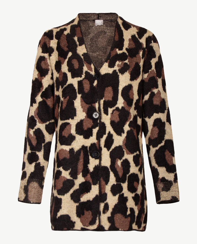 Rabe - Lang damesvest - beige, zwart met brons glansdraadje ...